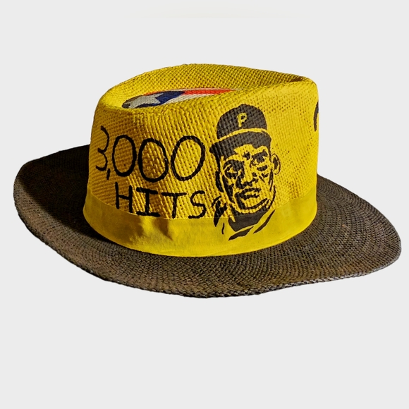 Accessories | Hand Painted Roberto Clemente Fedora Hat 300 Hits | Poshmark
